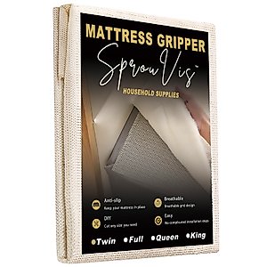 SprouVis Mattress Slide Stopper and Gripper,Keep Bed and Topper Pad from Sliding for mattresses, Carpets, Sofas, Chair Cushions, Easy Trim, Slip Resistant, Grips Helps Stop Slipping (Twin)