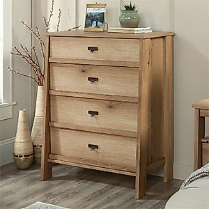 Sauder Trestle Engineered Wood 4-Drawer Chest in Timber Oak Finish