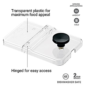 Server Products Dispenser Jar Lid, Clear Plastic 1/9-Size Jar Hinged Lid for Condiment Dispenser Jars, 87253, Compatible with Server 1/9 Size Fountain Jars
