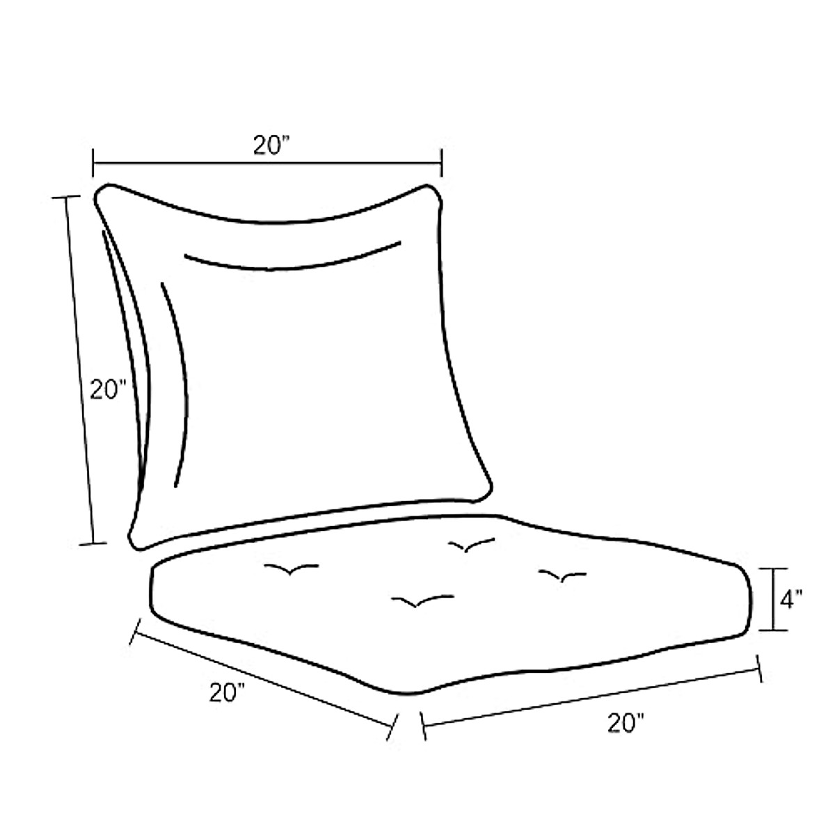 Outdoor Waterproof Decorative Seat Cushions Set for Patio Furniture, 20x20 Inch Fade Resistant Tufted Chair Cushions and Patio Garden Throw Pillows with Inserts for Couch Bed Sofa, Paisley Green