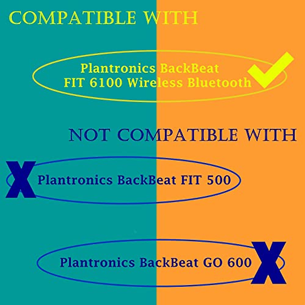 TaiZiChangQin FIT 6100 Upgrade Ear Pads Cushions Memory Foam Replacement Earpads Compatible with Plantronics BackBeat FIT 6100 Wireless Bluetooth Headphone