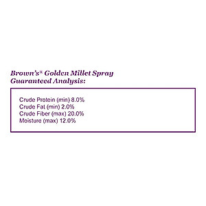 F.M. Brown's Golden Millet Spray, All-Natural Foraging Treat for Pet and Wild Birds, 5-lb Bag - Sun-Cured, Grown and Harvested in the USA