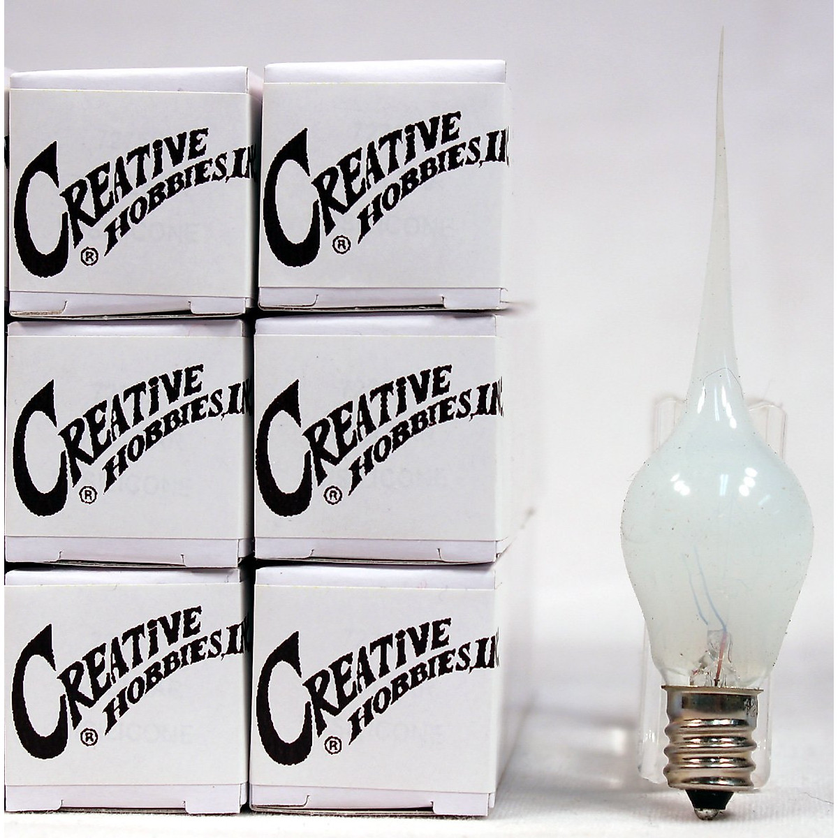Creative Hobbies® 6 Watt, S6 Shape, Silicone Dipped, Country Style, Electric Candle Lamp Chandelier Light Bulbs, Individually Boxed, Wholesale Pack of 6 Bulbs