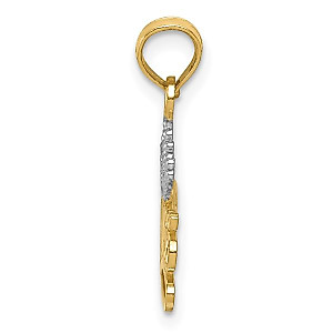 IceCarats 14K Yellow Gold Royal Princess Crown Necklace Charm Pendant 21mm Only