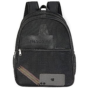 COVAX Mesh Backpack, Heavy Duty Mesh School Backpack, Black Mesh Backpack with Comfort Padded Back for Travel, Swimming, Beach, Outdoor Sports