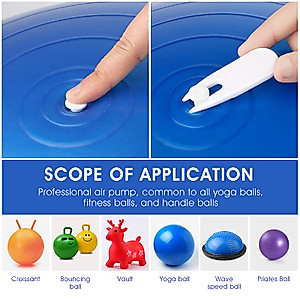 Yolev Yoga Ball Fitness Exercise Ball Air Stopper Plug Pin Adapter Kit, Exercise Ball Plug Replacement Kit (6L)