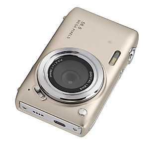 4K Digital Camera, 16X Zoom Compact Camera for Travel (Gold)