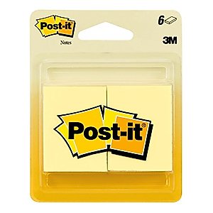 Post-it Mini Notes, 1.5 in x 2 in, 6 Pads, America's #1 Favorite Sticky Notes, Canary Yellow, Clean Removal, Recyclable (2031)