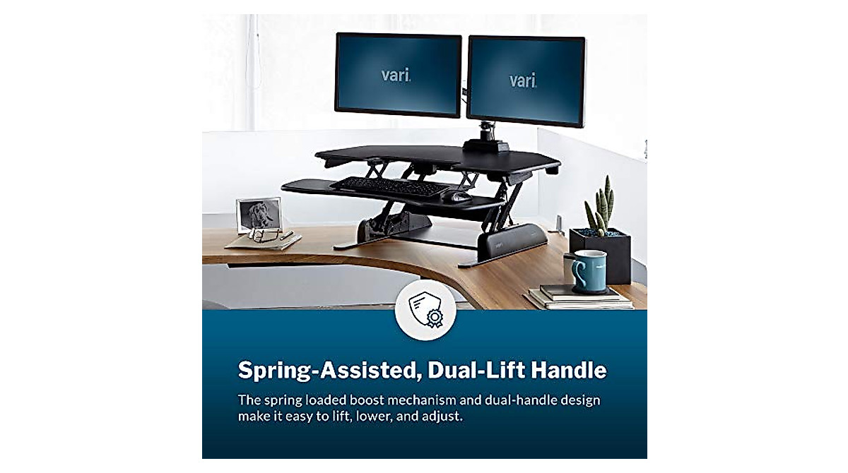 VariDesk Cube Corner 36 | Sit-Stand Desk Converter for Cubicles