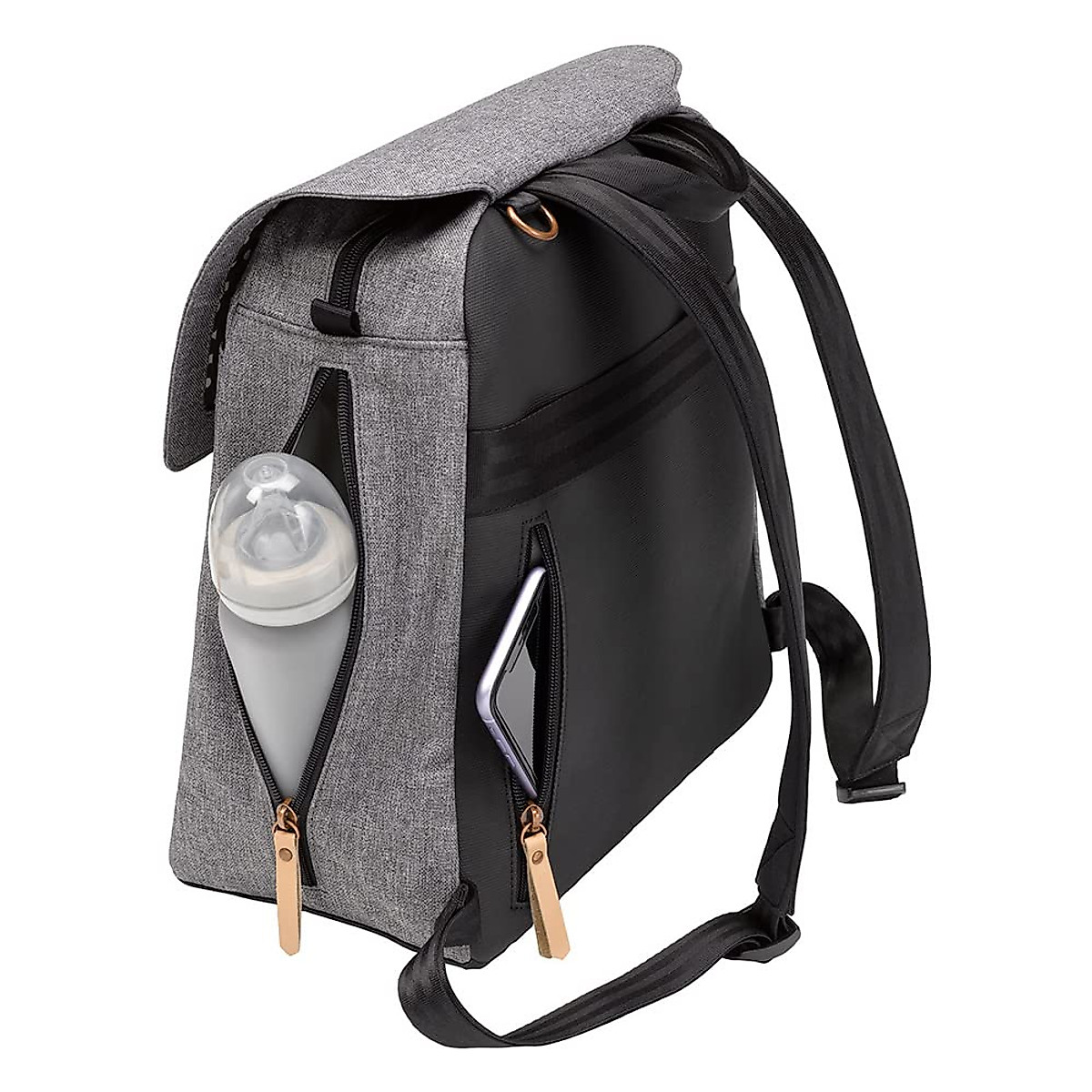 Petunia Pickle Bottom Meta Backpack, Graphite/Black, Stylish and Spacious Diaper Bag for Parents