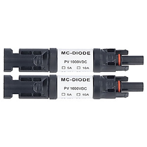 Gugxiom Solar PV Fuse Connector, IP68 Waterproof 1000V in Line Fuse Holder for Solar Panel Connection, Male Female with 1 Built in Fuse(15A)