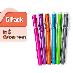 Mr. Pen Retractable Mechanical Eraser Pen, Pack of 6, Assorted Color
