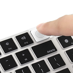 Boaulee Silicone Keyboard Cover Skin for Magic Keyboard with Touch ID and Numeric Keypad Model A2520 2022 Sudio and for iMac 2021 24 inch M1 chip US Layout Anti-Dust Keyboard Protector (Black)