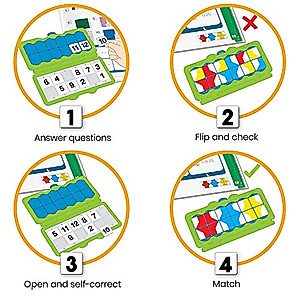 hand2mind VersaTiles Math Practice Take Along Set for Eighth Grade, Self-Checking Workbook, Homeschooling Games, Case Included, Homeschool Curriculum, 8th Grade Math Workbook, Homeshool Supplies