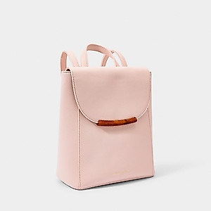 KATIE LOXTON Dani Tortoiseshell Womens Vegan Leather Convertible Strap Top Handle Purse Backpack Dusty Pink