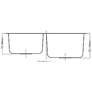 Dawn ASU108L Undermount Double Bowl Sink, Polished Satin