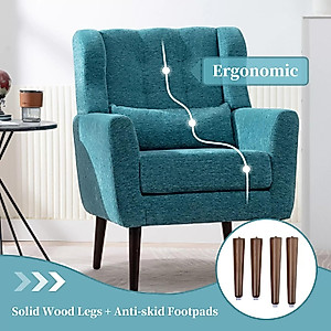 Depurate Modern Armchair with Chenille Fabric Upholstery for Bedroom or Lounge Area