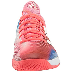 adidas womens Defiant Generation Tennis Shoe, Turbo/Silver Metallic/White, 8.5 US