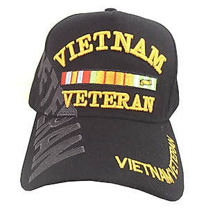 Vietnam Veteran Baseball Cap 3D Embroidered Military Apparel for Men and Women Black
