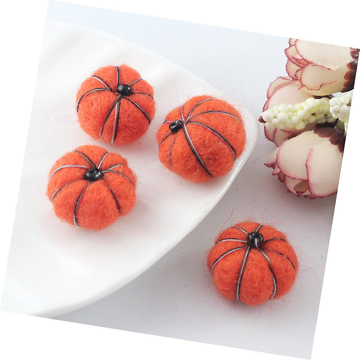 Abaodam 12pcs Felt Pumpkins Artificial Gourds and Pumpkins Pumpkin Table Centerpieces Artificial Pumpkins for Crafts Fall Party Ornament Thanksgiving Party Supplies Foam Accessories Autumn