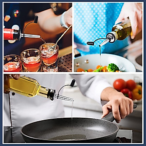 100 Pieces Liquor Pourer Stainless Steel Liquor Bottle Pourers with Siamese Rubber Dust Caps Pour Spouts Alcohol Pourer Spouts Bar Juice Pourers Wine Pourers Tapered Spout About 3/4 Inch Bottle Mouth