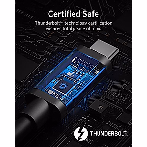 Anker [Intel Certified] Thunderbolt 3.0 Cable 1.6 ft (USB-C to USB-C) Supports 100W Charging / 40Gbps Data Transfer (Compatible with USB 3.1 Gen 1 and 2), Perfect for Type-C Macbooks