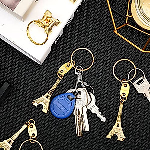 Inbagi 120 Pcs Eiffel Tower Keychain Retro French Souvenirs Paris Eiffel Tower Keyring for Home Jewelry Table Decor Gifts (Gold)