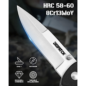 Folding Pocket Knife with Clip, 3 inch 8Cr13MoV Steel Drop Point Blade with G10 Handle, Small EDC Knives for Men Women Outdoor Camping Hunting Hiking Survival Pocketknife
