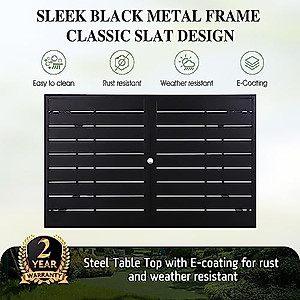 PHI VILLA 7 Pieces Patio Dining Set, 6 Patio Cushioned Swivel Rocker Chairs and 60” Large Rectangle Outdoor Metal Table with 1.57” Umbrella Hole for Deck,Lawn, Garden