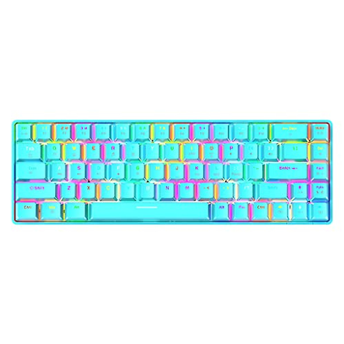 Qksky Wired Gaming Mechanical Keyboard 68 Key LED Backlit Two-Color Injection Luminous Keyboard for Laptop and Gamer Pro 68 Key Gaming Keyboard USB