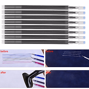 Refill Marking Pen 4 Colors Heat Erasable Fabric Pens DIY Leather Accessory Cross Stitch Sewing Accessories (Black)