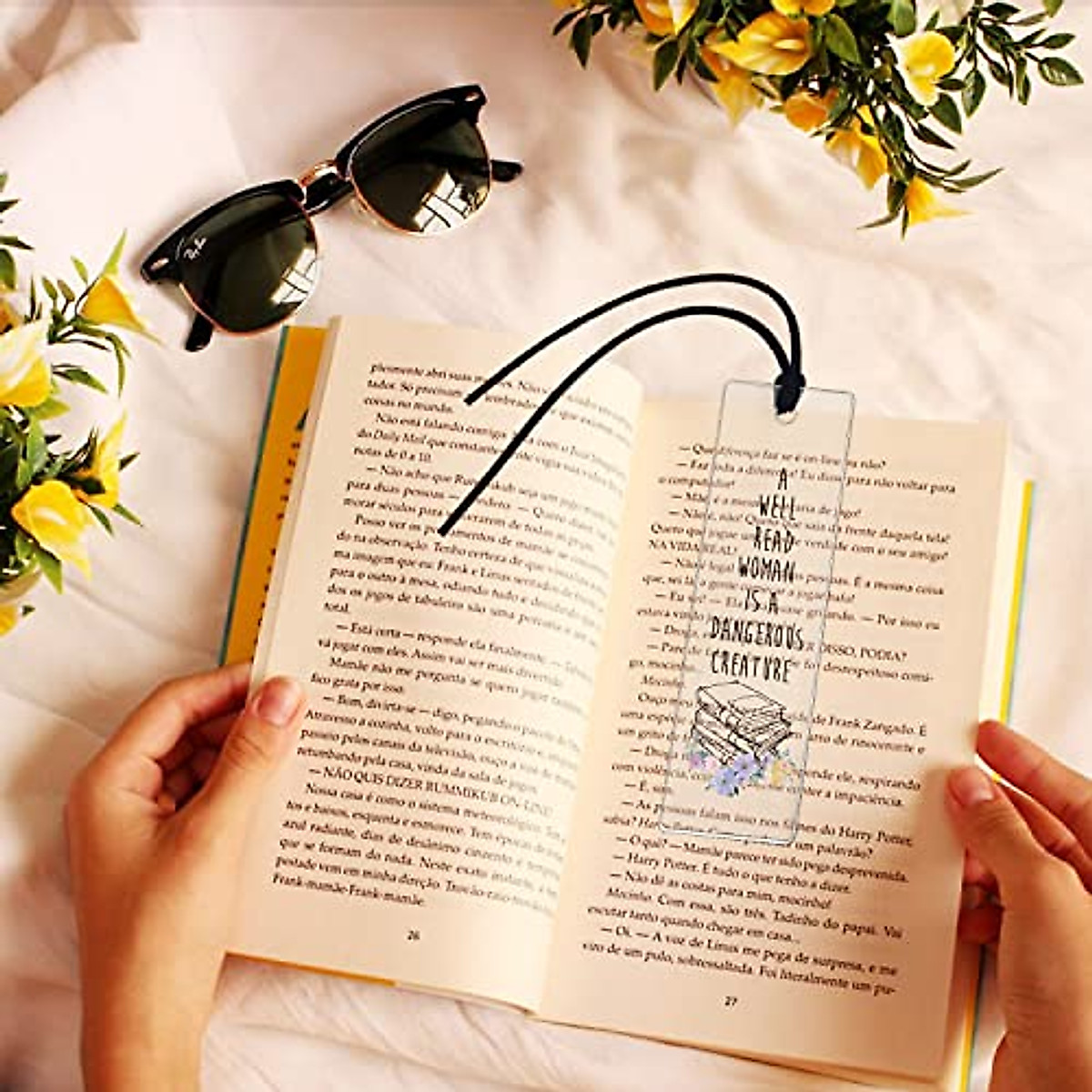 Thank You Gifts - A Well Read Woman is a Dangerous Creature Inspirational Bookmark Gifts, Birthday, Friendship, Women Friends, Girls Lovers Daughter Gifts for Her - Inspirational Bookmark