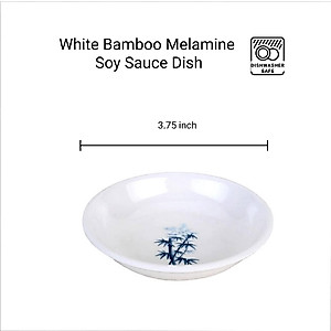 JapanBargain 2327, Set of 4 Soy Sauce Dishes Dipping Bowls Snack Side Dish Bowl Seasoning Dishes, 3.75 inches Diameter, Bamboo Melamine