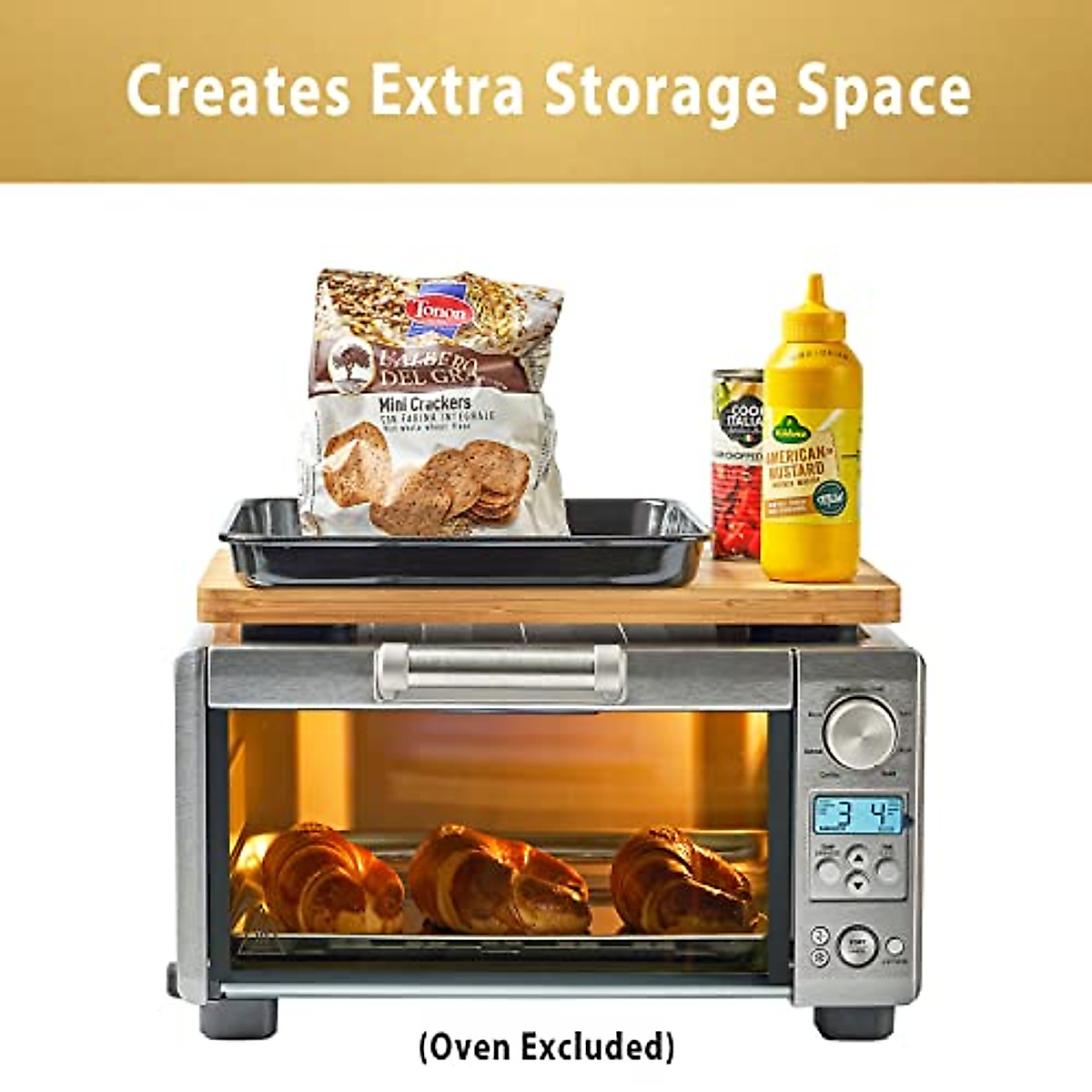 Cutting board Compatible with Breville BOV450XL Mini Smart Toaster Oven, Accessories for Countertop Oven, With Heat Resistant Non-Skid Silicone Feet, Creates Storage Space, Protects Cabinets Cupboard