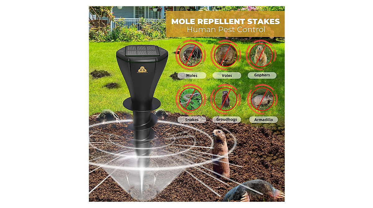 Solar Powered Mole Repellent for Lawns | Effective Pest Control Device