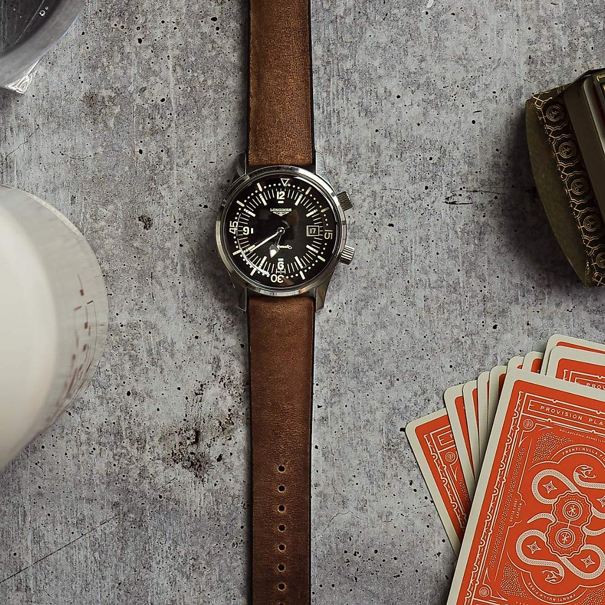 BARTON WATCH BANDS, 20mm Walnut Brown - Leather and Rubber Hybrid Watch Bands with Integrated Quick Release Spring Bars - 316L Stainless Steel - Choose Strap Color & Width