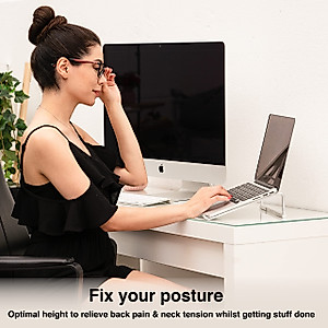 NIFTY TECH Portable Laptop Stand for 13"-18" Laptops, Anti-Slip Aluminium, Ideal for Gamers & Power Users