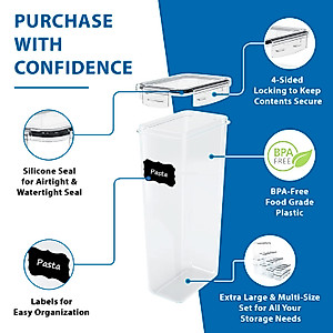 Lifetime Home 30 PACK Airtight Food Storage Containers Set with Lids for Kitchen & Pantry Organization - BPA-Free for Cereal, Pasta, Rice, Vegetables, Fruits & Flour - Markers and Labels Included