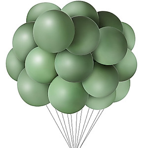 Jenaai 20 Pcs 24 Inch Balloons Large Sage Green Balloons Giant Wedding Olive Green Thick Big Jumbo Eucalyptus Latex Balloons for Birthday Bridal Shower Wedding Party Decorations