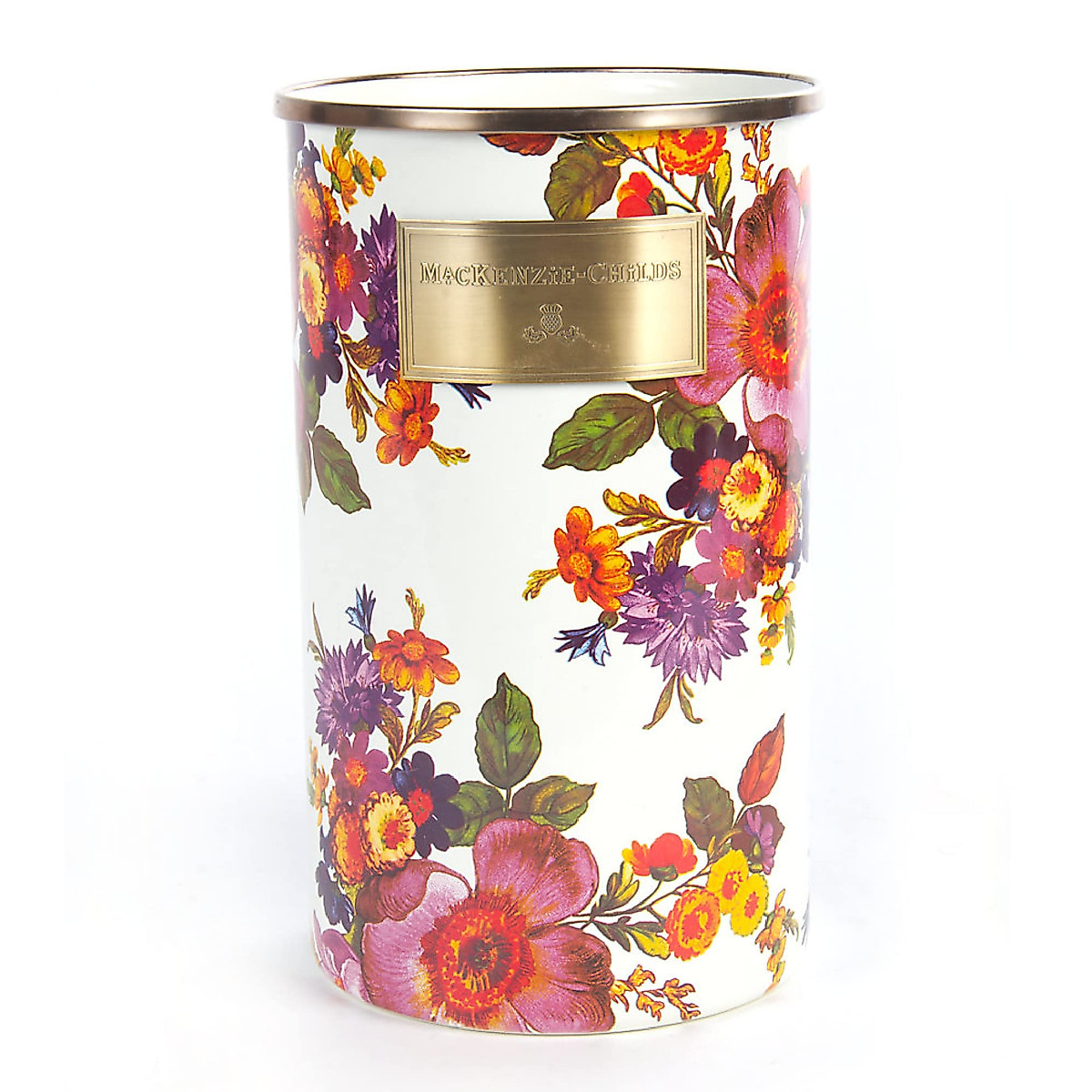 MACKENZIE-CHILDS Flower Market Enamel Utensil Holder, Cute Holder for Utensils, White