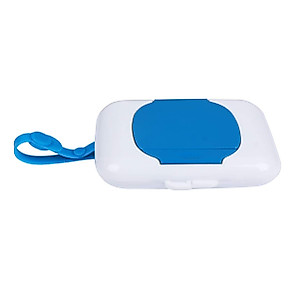 Box Portable Refillable Baby Wipes Dispenser Holder Wipes Carrying Case for Travel Home Office (Blue)