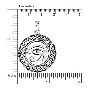 WithLoveSilver 925 Sterling Silver Celtic Ancient Egyptian Eye of Ra Good Luck Pendant