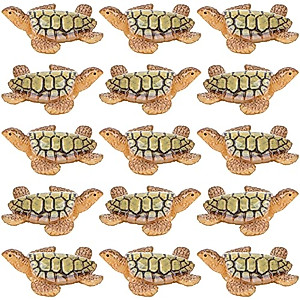 15 Pcs Miniature Sea Turtles Sea Turtle Figures Ocean Animal Figurines Mini Turtle Figurines for DIY Home Fairy Garden Office Fish Tank Birthday Party Favor Decorations