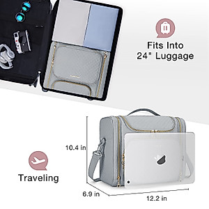 BAGSMART Toiletry Bag for Women, Travel Toiletry Bag, Water-resistant Cosmetic Makeup Bag, Large Capacity Travel Organizer for Full Sized Toiletries and Cosmetics, Grey