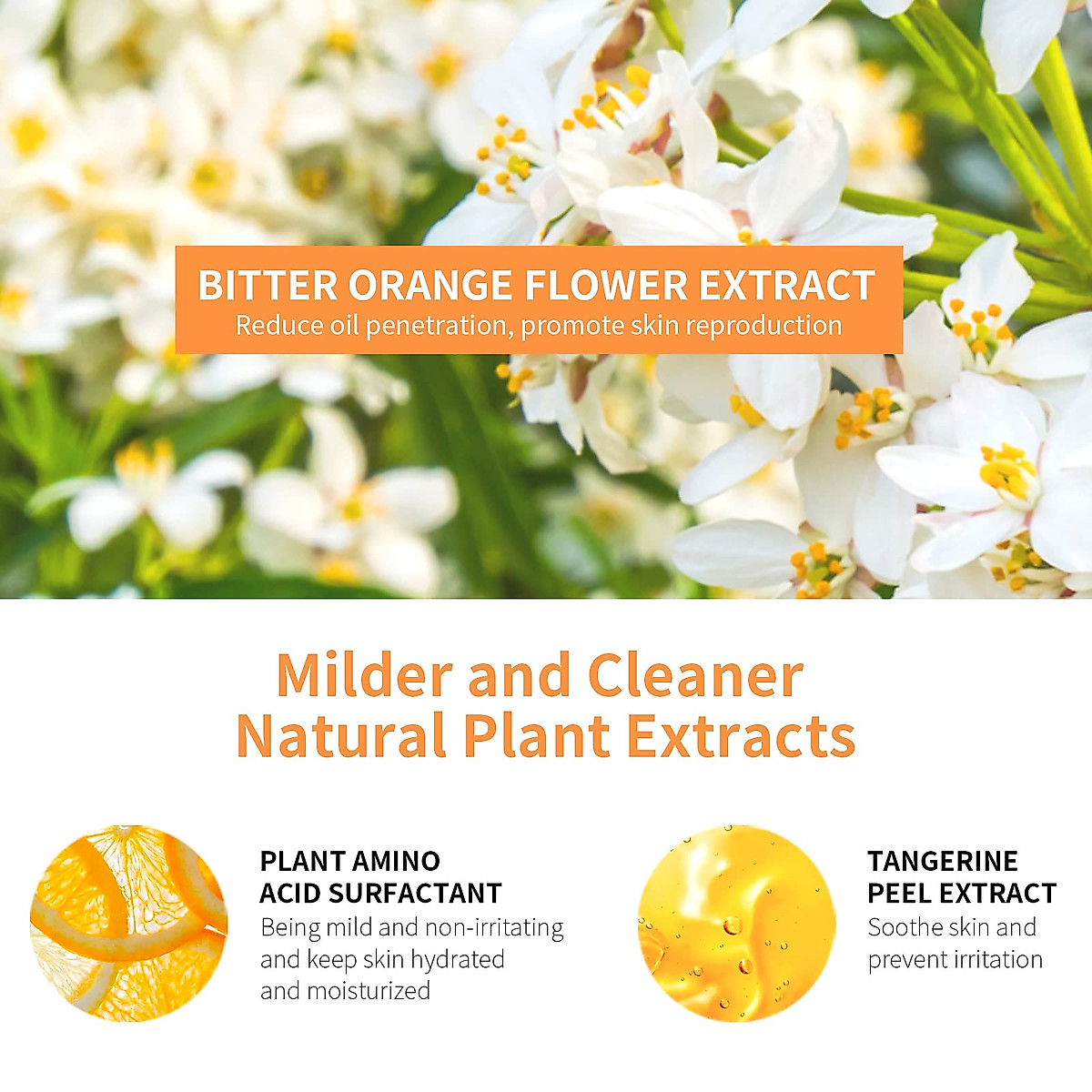 Eyelash Extension Cleanser Brelyee Orange Blossom Lash shampoo 60ml + Brush, Eyelash Wash for Extensions, Lash Cleanser, Lash Bath, Lash Cleaner, Paraben & Sulfate Free for Professional & Self Use