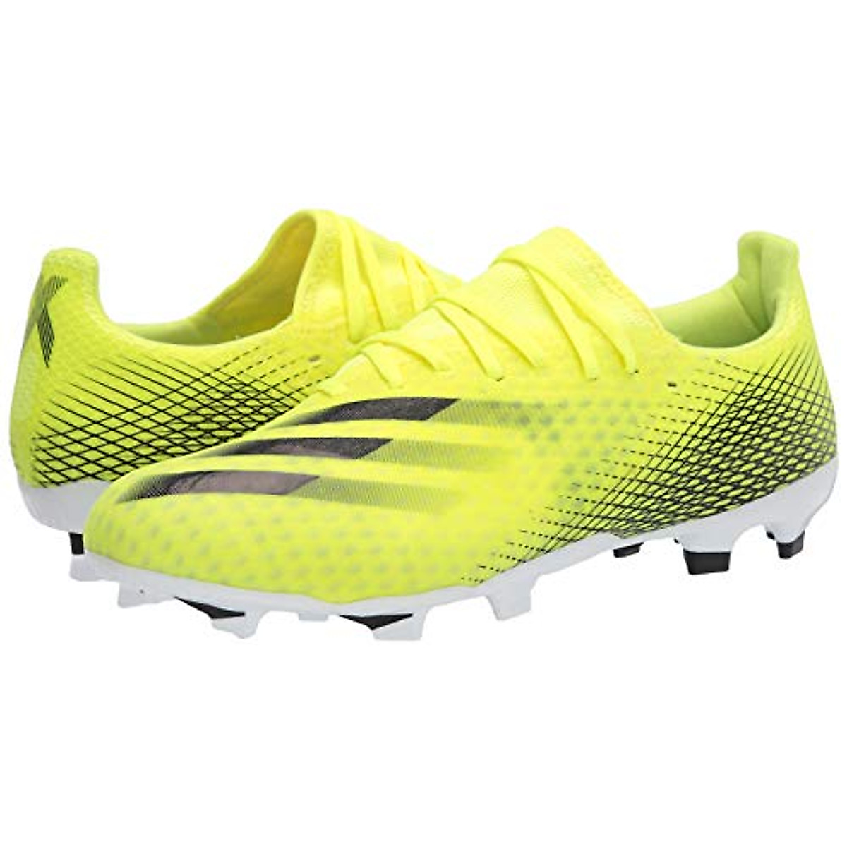 adidas Men's X GHOSTED.3 Soccer Shoe, Solar Yellow/Black/Team Royal Blue(Firm Ground), 8.5