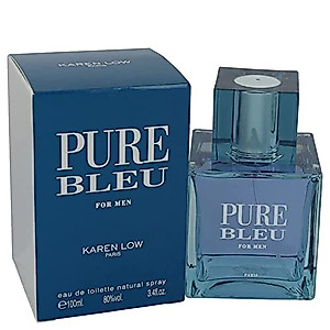 Karen Low Pure Blue Eau de Toilette Spray for Men, 3.4 Ounce