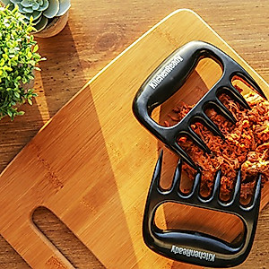 KitchenReady Pulled Pork Shredder Claws & BBQ Meat Forks - Paws for Pulling Brisket from Grill Smoker or Slow Cooker - Shredding Handling & Carving