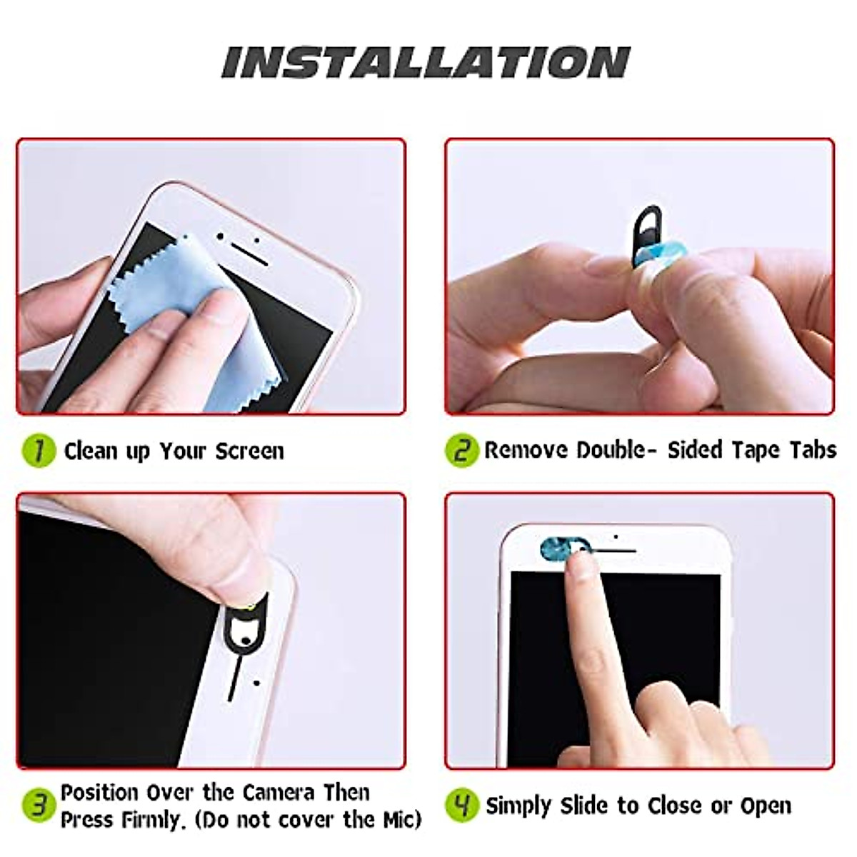 Webcam Cover Slide, Ultra-Thin 0.023inch Laptop Camera Cover Slide, 6 Pack Computer Camera Cover Slide for MacBook Air/IPad/PC/Phone, Protect Privacy and Security - New Definition (Color Explosion)