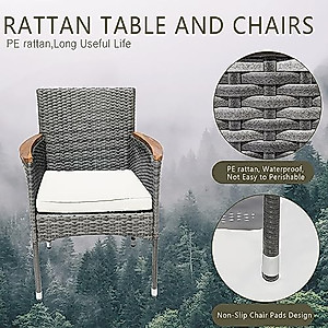 ARTBUSKE 7 Piece Outdoor Furniture Patio Table and Chairs Set of 6 Outdoor Dining Set for 6 Patio Dining Sets Back Yard Furniture Set for Outside Patio Garden Poolside